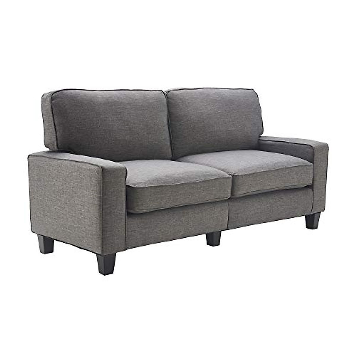 Serta Palisades Upholstered Sofas for Living Room Modern Design Couch, Straight Arms, Soft Fabric Upholstery, Tool-Free Assembly, 73" Sofa,Grey