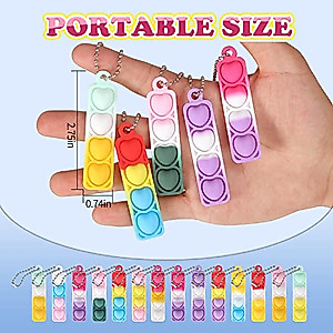 100Pcs Valentines Mini Pop It Fidget Toys Bulk Party Favors for Kids Pop Keychain Sensory Toys Bag Fillers Pop Toddler Carnival Treasure Easter Classroom Prizes Stress Reliever Anti-Anxiety Toy