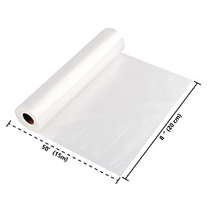 Vacuum Sealer Bags Rolls, 4 Rolls Food Storage BPA Free, Heavy Duty 2 Rolls 11“ X 50'+2Rolls 8” X 50' Food Bag Great for Vacuum Seal Storage, Meal Prep, Sous Vide, White