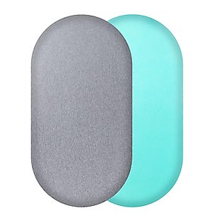 Mecc ecoh 2 Packs 100% Organic Cotton Bassinet Sheet, GOTS Certified, 100% Breathable Bassinet Cover, Comfort Snug Fitted, Fits Most Bassinet Mattress for Baby's (Dark Gray & Sea Green)