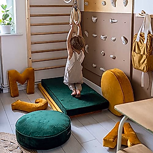 YIUOR Velvet Pouf for Nursery Floor Cushion Soft Round Throw Pillow Baby Room Seat Mattress Bean Bag Chair for Reading Nook