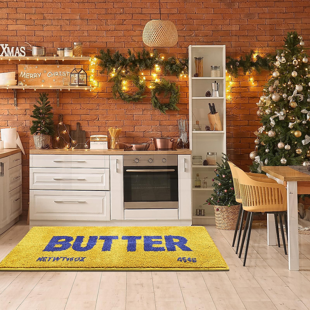 Butter Rug for Stylish Home Decor - Fluffy Microfiber Non Slip Kitchen Mat - Soft Runner Carpet for Living Room, Bedroom - 47"x20" Yellow Accent Rug for Indoor Spaces
