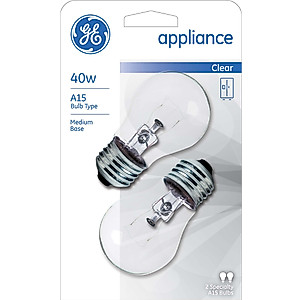 GE Lighting 76579 Appliance 40-Watt, 415-Lumen A15 Light Bulb with medium Base, 4-Pack