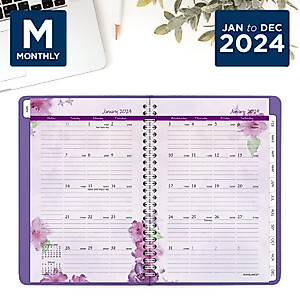 AT-A-GLANCE 2024 Weekly & Monthly Appointment Book Planner, 5-1/2" x 8-1/2", Small, Beautiful Day, Lavender (938P-200-24)