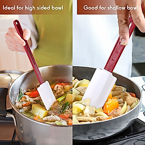 Norme 4 Pcs High Temp Silicone Spatulas Heat Resistant Rubber Spatula Commercial Silicone Scraper Spatula with Handle for Kitchen Cooking Baking Mixing Utensils, Dishwasher Safe (10 Inch,14 Inch)