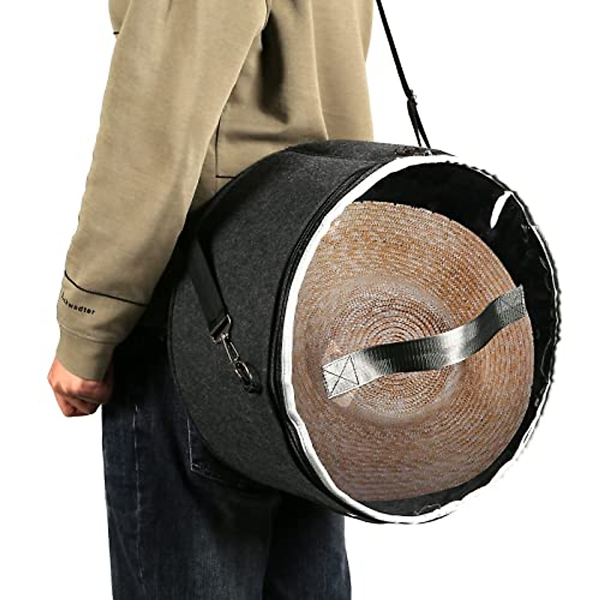 Pehciroe Hat Boxes for Women & Men Storage Large Felt Hat Boxes Storage Round Foldable Hat Carrier Travel Cowboy Hat Storage Box Storage for Hats Toy Clothes with Lid, Gray