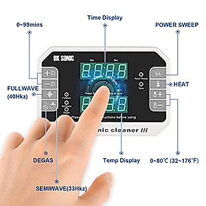 DK SONIC Touch Ultrasonic Cleaner with Heater,Digital Timer and Basket Multiple Cleaning Mode for Lab Tools, Metal Parts, Carburetor, Auto Parts, Engine Parts, etc (30L, 110V)