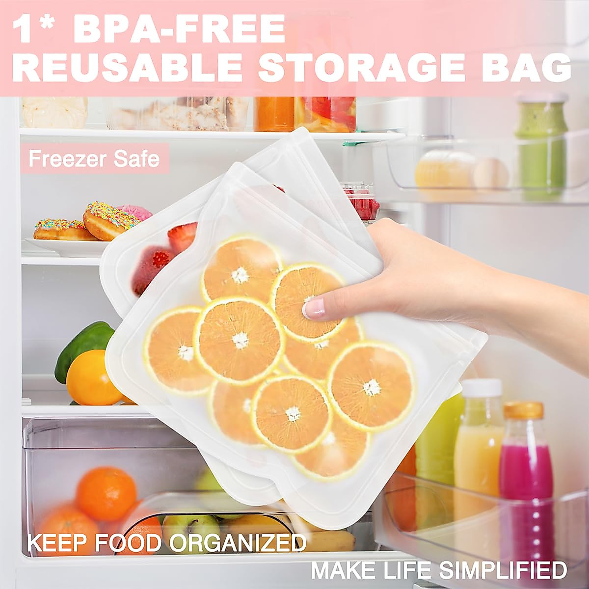 KUBYA Lunch Bag Women, Lunch Box for Women Men Insulated Lunch Bag & 1 Food Storage bag Simple Reusable Lunch Tote Bag for Work, Picnic Beach or Travel (Pink)