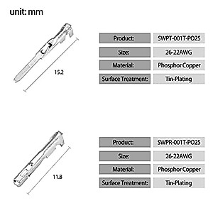 MUYI 5 Kits 2 Pin Way JST Waterproof Connector 26-22 AWG Electric Socket 0.13~0.33mm² Wire-to-Wire Connectors 2.0mm JWPF-VSLE Series JST Plugs