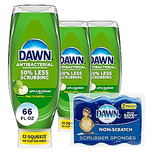 Dawn Ultra Anti-Bacterial EZ-Squeeze Hand Soap, Apple Blossom, 3x22 Fl Oz (Packaging may vary)