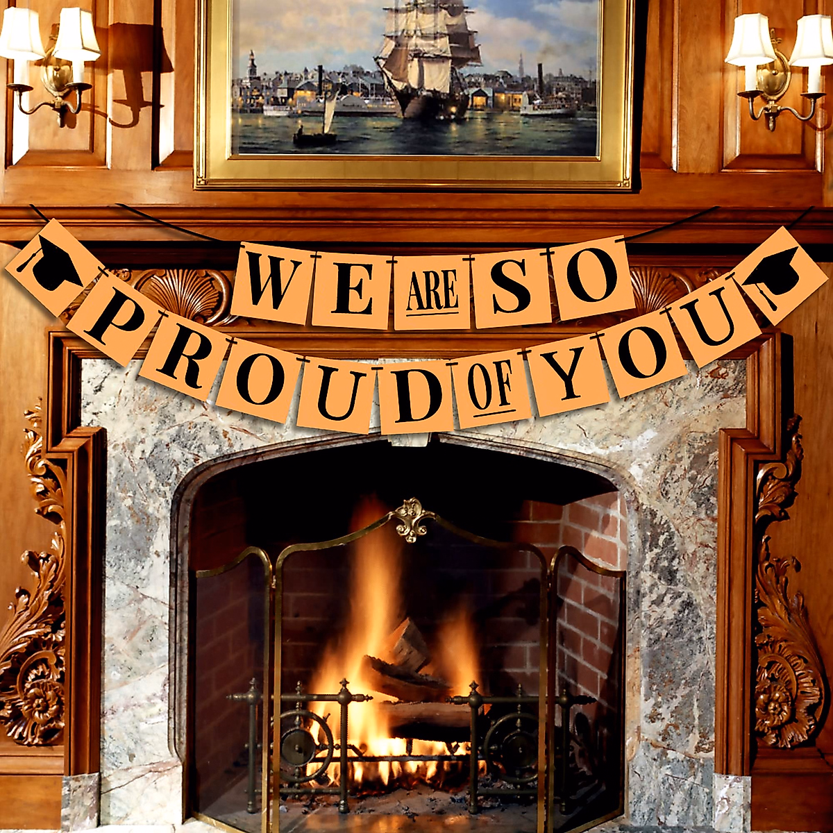 We Are So Proud of You Balloons - 16 Inch, Graduation Balloons | Black We Are So Proud of You Banner | Graduation Banner for Black Graduation Decorations,Army Party | Graduation Party Decorations 2023