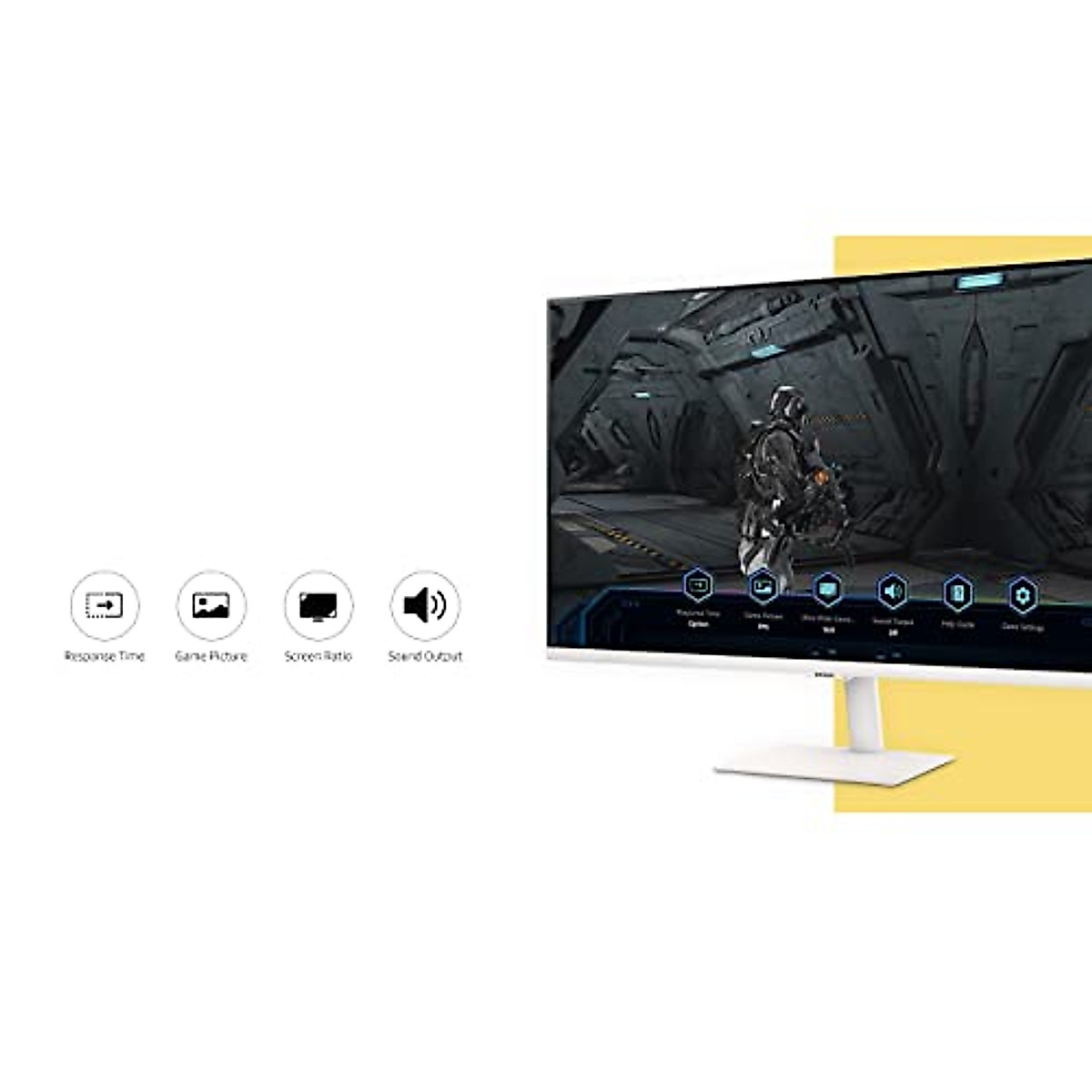 SAMSUNG 32" M70B Series 4K UHD USB-C Smart Monitor & Streaming TV, 4ms, 60Hz, HDR10, Wireless Display, Slimfit Camera, Gaming and IoT Hubs, Alexa Built in, 2022, LS32BM703UNXZA, White