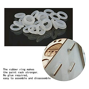 Luejnbogty DIY Wooden Organizer Paint Bottles Display Brushes Holder Stand 58 Bottles of Paint Can Be Placed