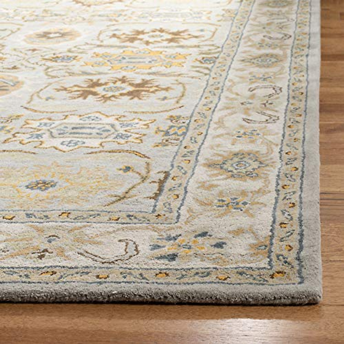 SAFAVIEH Heritage Collection 9' x 12' Light Grey/Grey HG734C Handmade Traditional Oriental Premium Wool Area Rug