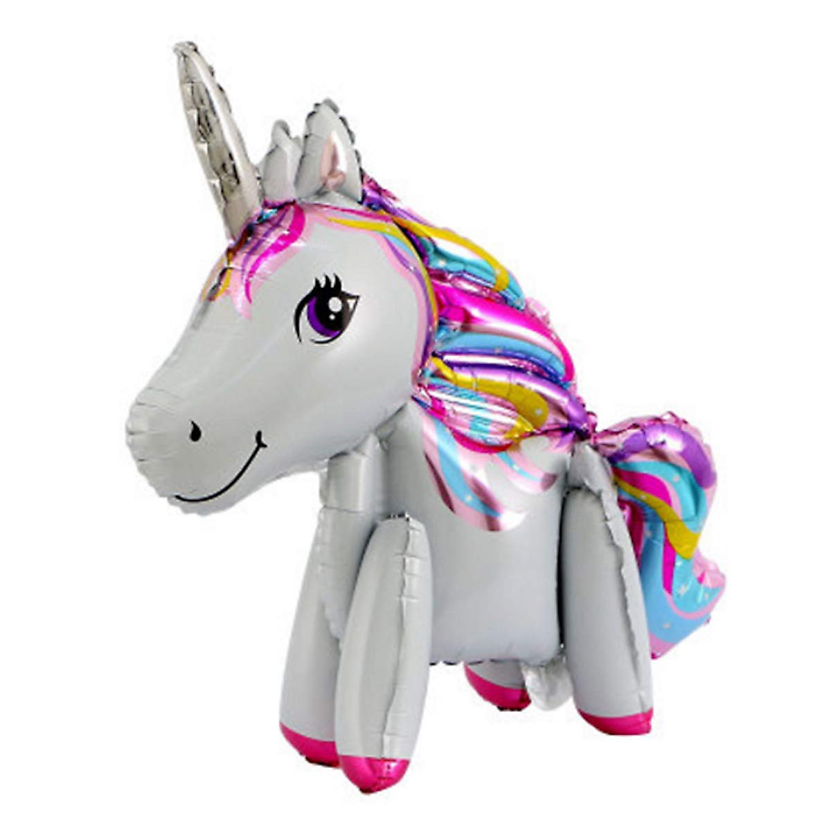 6 Pack 3D Unicorn Balloons Walking Animal Balloons Aluminum Foil Balloons for Birthday Party Decorations Supplies Wedding Baby Shower Decoration, 6 Style