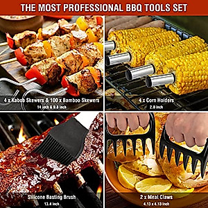 Grill Accessories, 122PCS Grilling Gifts for Men, for Fathers Day, Christmas, Husband, Boyfriend, Grill Set BBQ Tools Griddle for Outdoor Grill for Blackstone Weber Traeger Pit Boss Smoker Accessories