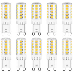Maelsrlg G9 LED Bulb Dimmable, 40 Watt Equivalent, Warm White 3000K, T4 4W 400lm, G9 Bi-Pin Base Light Bulbs for Chandelier, Vanity, 10-Pack