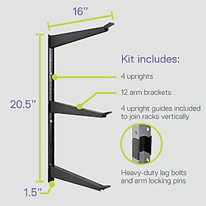 Heavy Duty Wood and Lumber Storage Rack (2-Pack), Holds Up To 960 lbs - Easy to Install Mounted Rack - Steel Construction Storage Solution For Garage, Basement & Pantry by Delta Cycle