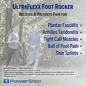 PowerStep UltraFlexx Foot Rocker, Foot and Calf Stretching, Pain Relief for Plantar Fasciitis, Achilles Tendonitis, Shin Splints, Increased Flexibility & Strength