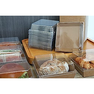 50 Count Cupcake Containers With Lids Disposable, Salad Container For Lunch Box Clear Anti-Fog Plastic Cupcake Boxes Rectangle Cake Pan Small Business Supplies Strawberry Bakery Sandwich Cake Boxes Disposable Food Containers Donuts Dessert Cups Small To G