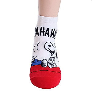 Birsppy evei The Peanuts Snoopy Cartoon Movie Series Women's Original Socks (snoopy09_5pairs)