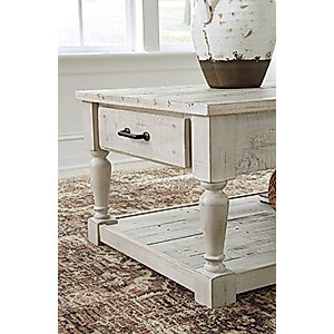Signature Design by Ashley Shawnalore Rectangular Rustic Cocktail Table, Whitewash
