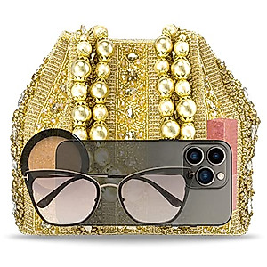 Aheli Indian Potli Bags for Women Evening Bag Clutch Ethnic Bride Purse with Drawstring (P58)