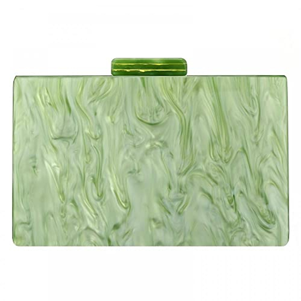 Marbling Green Acrylic Evening Bag Lady Clutch Purse Elegant Party Box Clutch Crossbody Bag for Prom Banquet Daily (Green)