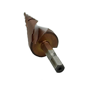 Chiloskit M35 Cobalt Spiral Grooved Industrial Unibit Step Drill Bits Stainless Steel Metal Woodworking Hole Drilling Tool Bit, Set of 5