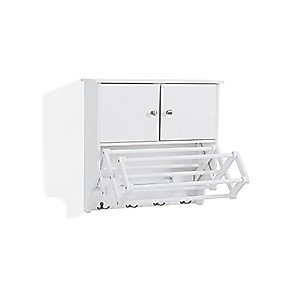 Danya B. Accordion Wall Mount Drying Rack with Cabinet,White