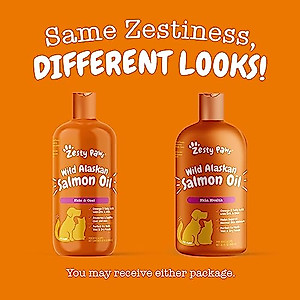 Pure Wild Alaskan Salmon Oil for Dogs & Cats - Omega 3 Skin & Coat Support - Liquid Food Supplement for Pets - Natural EPA + DHA Fatty Acids for Joint Function, Immune & Heart Health, 32 Fl Oz