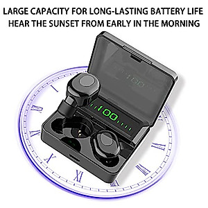 Bluetooth 5.0 Wireless Earbuds with 300mAh Charging Case Light-Weigh Mini Headphones in Ear Built in Mic Headset Deep Bass, IPX5 Waterproof for Sport Working