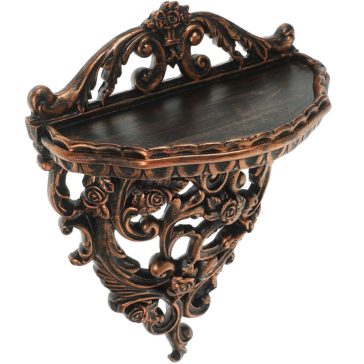 Ciieeo Wall Hanging Living Room Decorations Pot Stand Shelves Gold Wall Shelves Mount Sundries Holder Style Wall Holder Shelf Retro Storage Holder Antique Resin Household Hanging Board