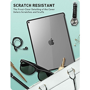 i-Blason Case for iPad 9th/8th/7th Generation, iPad 10.2 (20212020/2019), Compatible with Official Smart Cover and Smart Keyboard, Clear Slim Hybrid Case Cover for iPad 10.2 (Black)
