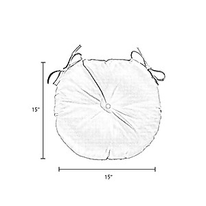 Greendale Home Fashions 15-inch Outdoor Round Bistro Seat Cushion, 4 Count (Pack of 1), Arctic