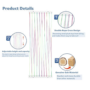 PHOENANCEE Stuffed Animal Storage,Stuff Animals Organizer for Plushies Toy Holder Net Zoo for Kids Nursery Playroom Bedroom,Save Space,Length Adjustable,Upgraded(White)