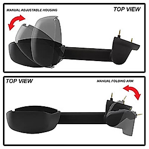 ACANII - Manual Fold Towing Side Mirrors Driver+Passenger For 2003-2017 Chevy Express/GMC Savana Van LEFT+RIGHT 03-17