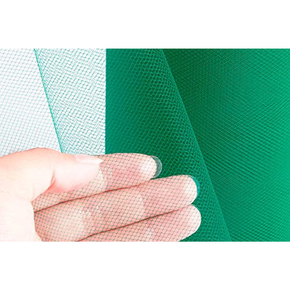 Joycrosso Tulle Fabric Rolls 6 Inch 100 Yards (300 feet) Organza Tulle Polyester Netting Spool for Wedding Decorations Gift Baby Shower Crafts DIY Tutu Skirt-Soft & Drape (Emerald)