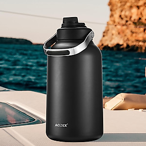 AOZEX 1 Gallon Insulated Water Bottle - Stainless Steel, 128 oz, Perfect for Camping and Sports