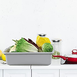 Obstnny 13 L Commercial Bus Tub, 3 Pack Plastic Dishpan Basin, Grey