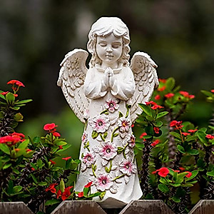 Nacome Angel Outdoor Garden Decor Statues – Solar Garden Figurines Gifts for Mom Grandma Women