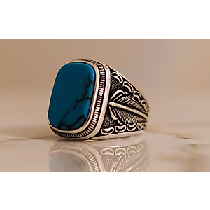 Silver 925k Ring, Handmade Ring, Natural Turquoise Stone,Jewelry Gift For Mens and Womens