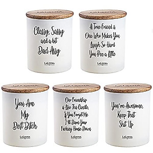 LaLeena Friendship Candle Presents for Friends - Scented Candle - Funny Candles for Home - Birthday Presents for Friends (Large 14 oz) (Laugh So Hard Pee a Little, Vanilla)