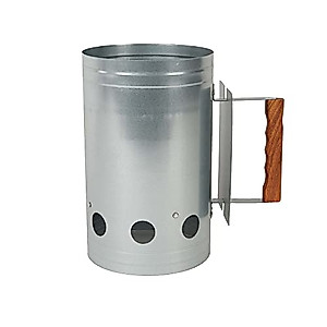 Mr. Bar-B-Q Galvanized Charcoal Chimney Starter. Easy & Safe Fire Starter Without Lighter Fluid