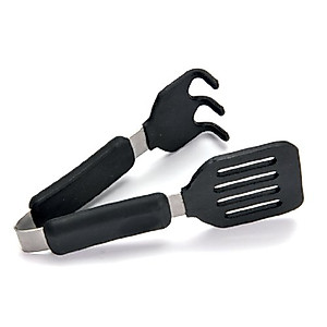 Norpro Grip-EZ Grab and Lift Silicone Tongs, Set of 1, Black