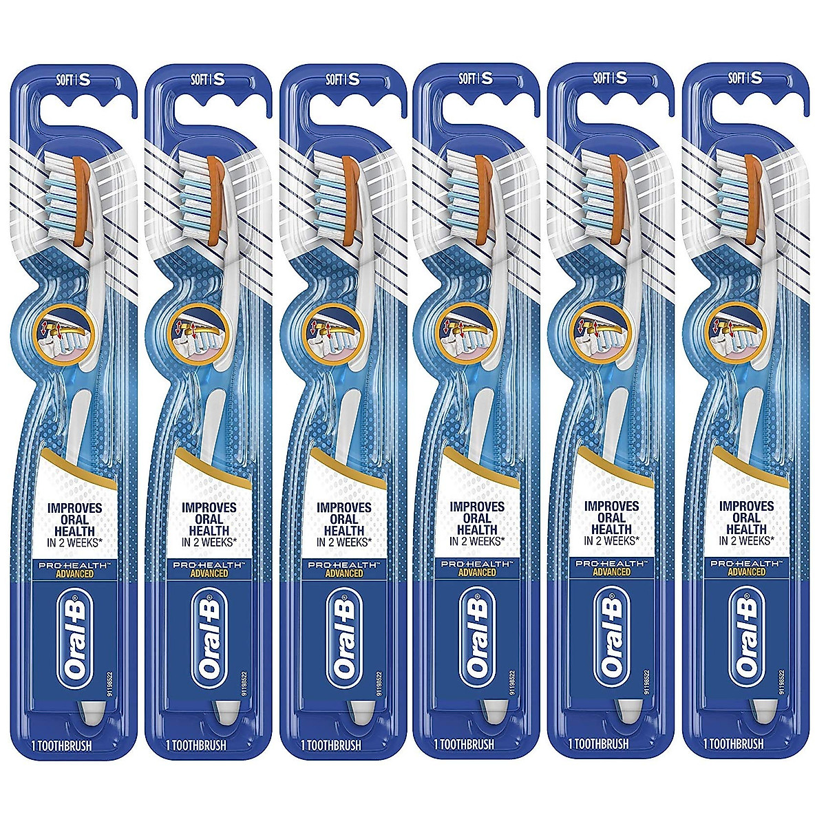 Oral-B Pro-Health Advanced Clinical Pro-Flex Toothbrush, Soft - Pack of 6