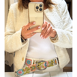 Kuyay Peruvian Designs Blossom Delight Embroidered Wool Belt, Flower Design, (Medium 41")