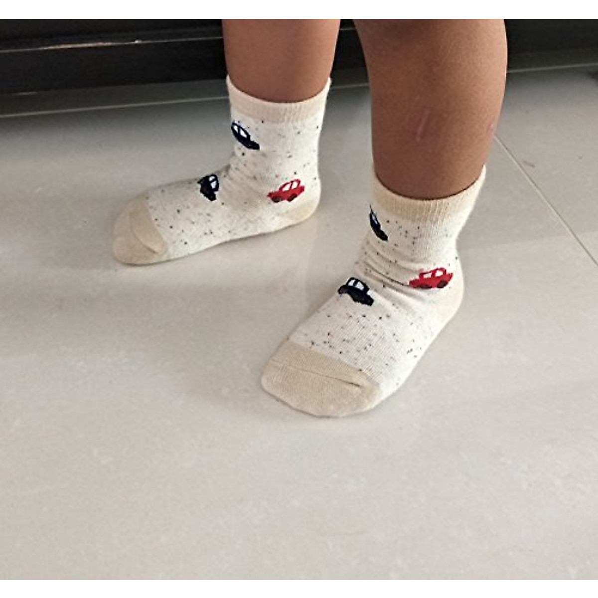 RATIVE Anti Skid Non Slip Slipper Cotton Crew Dress Socks With Grips For Baby Walker Toddlers Kids Boys 2T 3T (1-3T, 12-pairs/RB-71112)