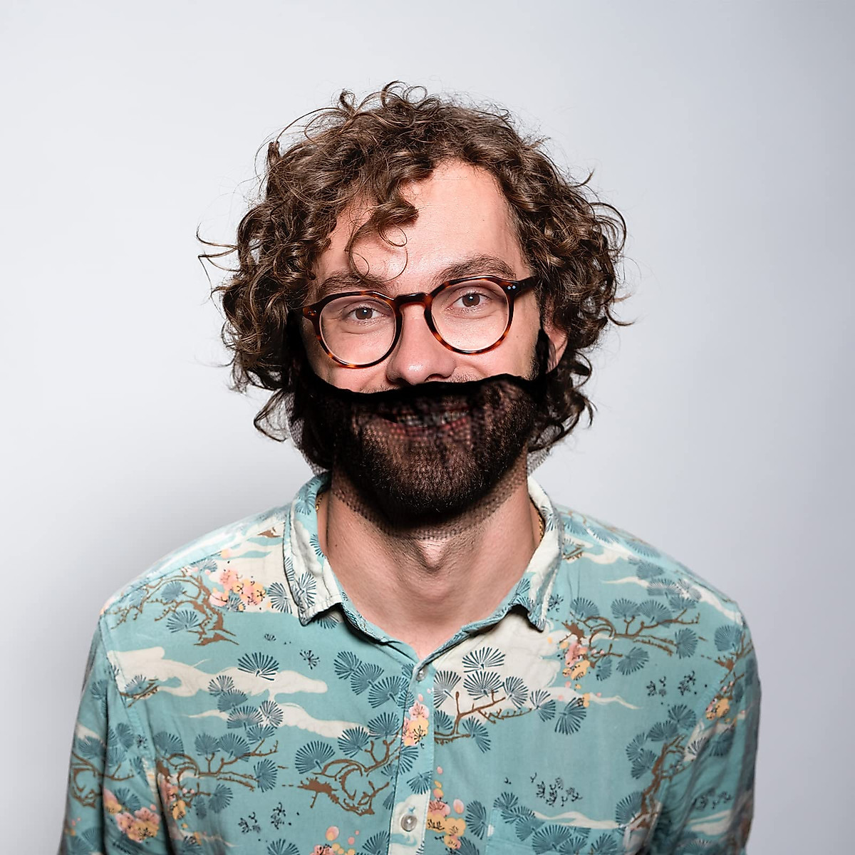 100PCS Beard Nets Disposable Nylon Protective Beard Covers with Single Loop for Men Food Service Safe Clean Work Environment(Black+Brown)