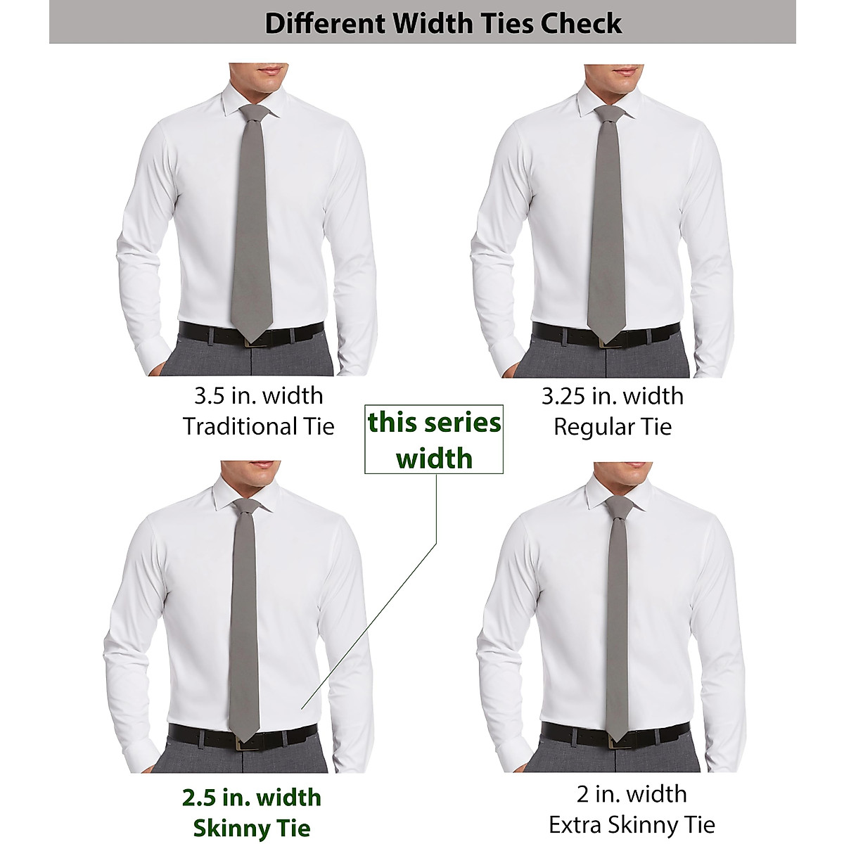 ZENXUS Solid Skinny Ties for Men, 2.5 inch Slim Dusty Blue Necktie